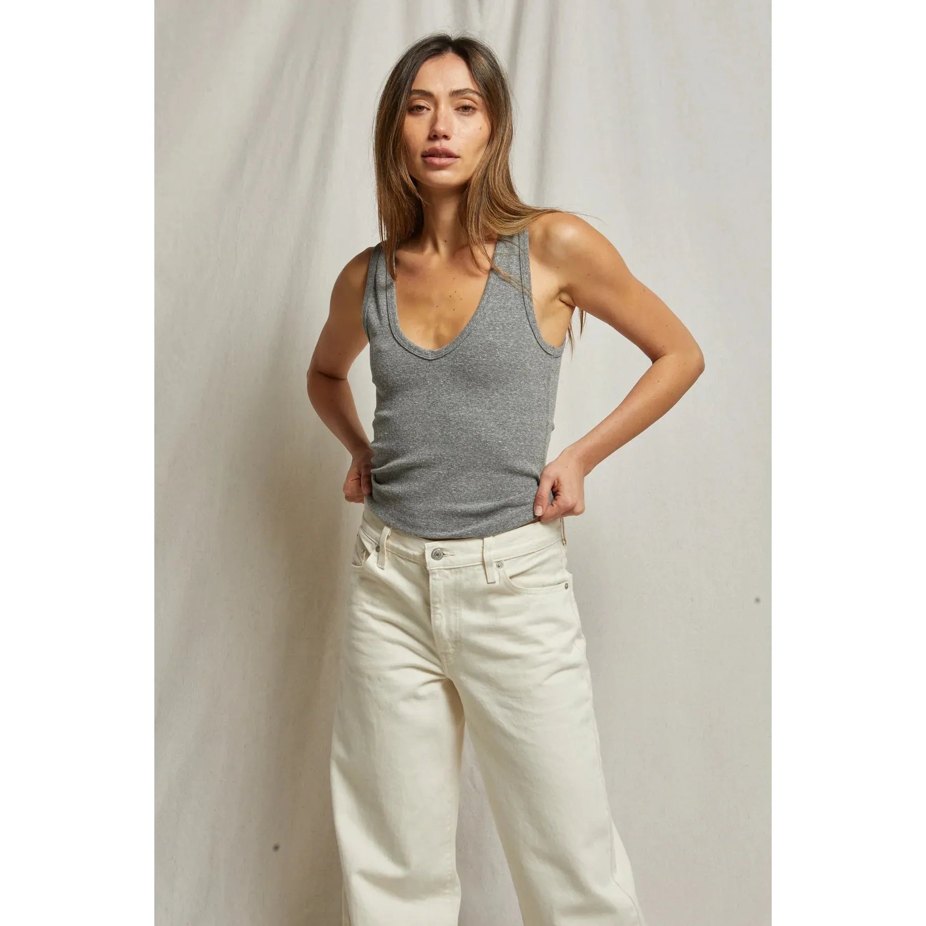 Maria Structured Rib V Neck Tank – Shoppe NEAT
